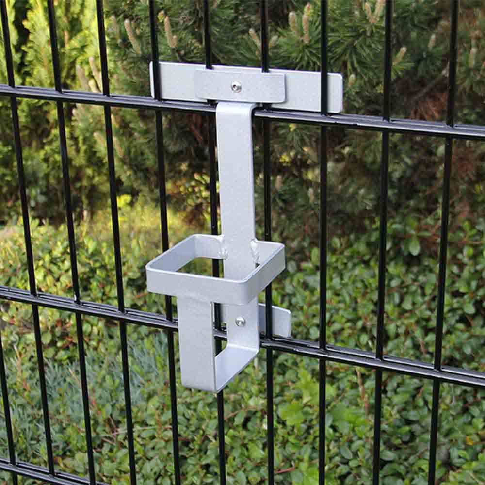 Gittermattenzaun Halterung als Flaschenhalter - Farbe: verzinkt